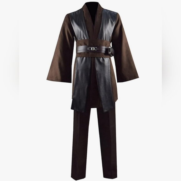 HeiSen | Other | Adult Tunic Mens Brown Hooded Robe Tunic Uniform Full ...